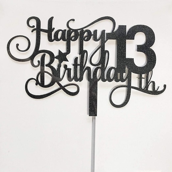 Alpha K | Party Supplies | Alpha K Black Glitter 3th Birthday Cake ...